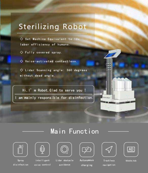 Robot Sterilisasi AI, UVC Automatik dan Pembasmian Penyemburan - SIFSOF