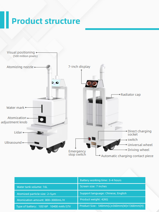 Dry Fog Disinfection Robot: SIFBOT-6.67 - SIFSOF